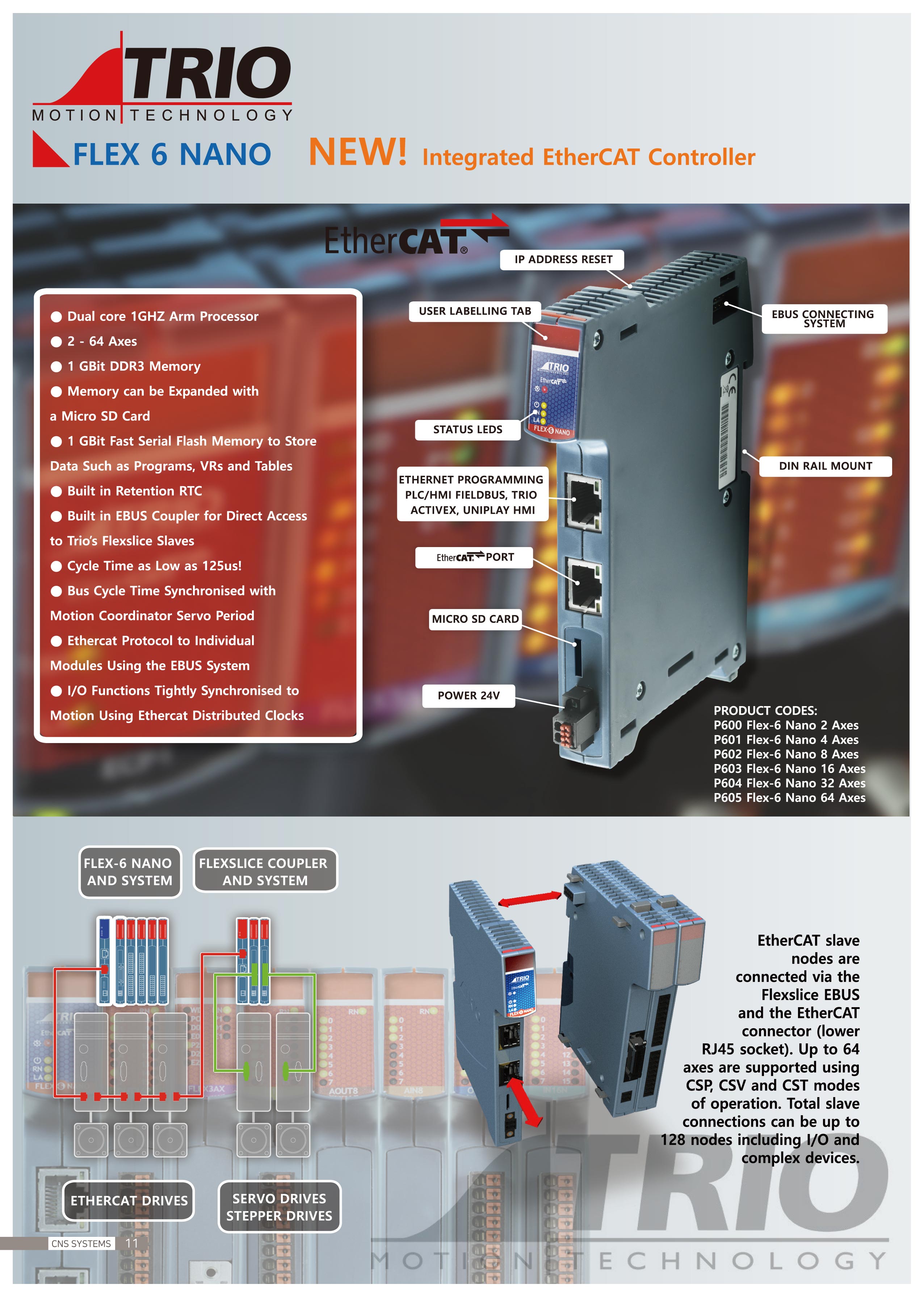 [Trio Motion Controller] Flex-6 Nano Intergrated EtherCAT Controller - CNS시스템